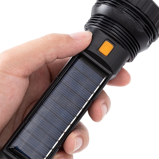 Portable Solar Flashlight with Side Light for Outdoor Use | inverter.com