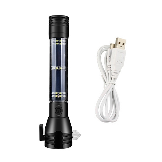 10 in 1 Emergency Solar Flashlight with Safety Hammer | inverter.com