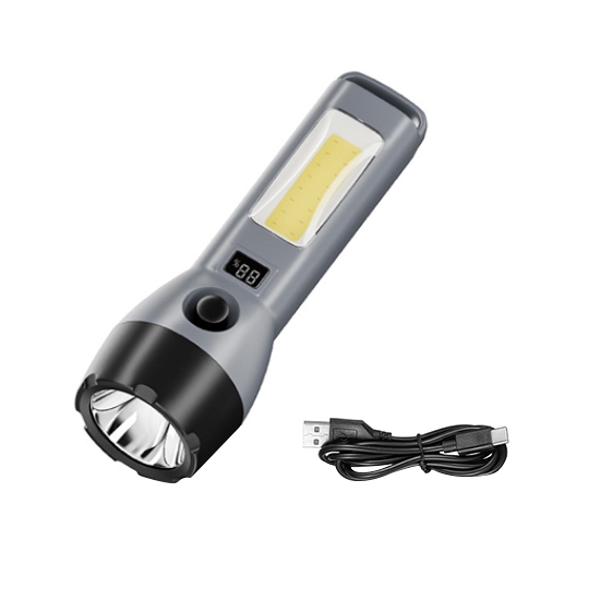LCD Screen Solar Flashlight with Side Lamp | inverter.com